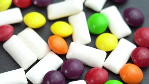 Sweets Colored Candies Skittles Mint Chewing Stock Footage Video (100% ...