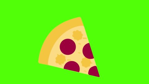 Animation Piece Pizza On Green Screen Stock Footage Video (100% Royalty ...