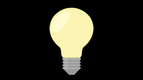 Loop Animation Light Bulb Turning On Stock Footage Video (100% Royalty ...