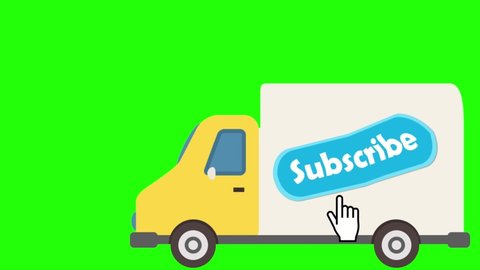 Funny Animation Subscribe Button Car Greenscreen Stock Footage Video ...