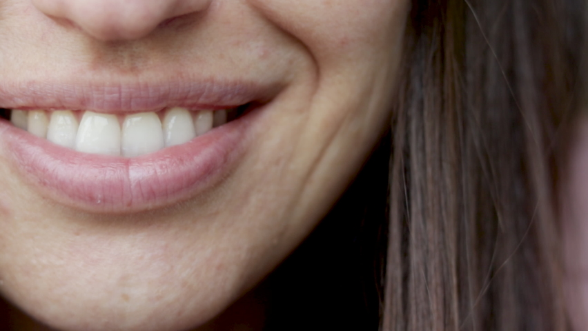 close woman smiling big front teeth Stock Footage Video (100% Royalty ...