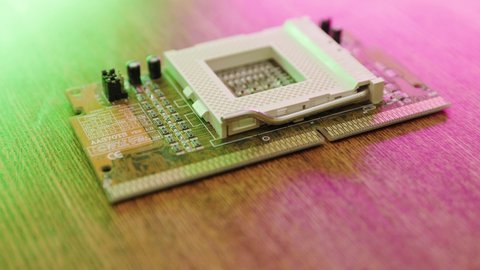Vintage Old Socket Computer Processor Old Stock Footage Video (100% ...