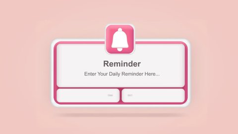 Pink Reminder 3d Design Mockup Notifications Stock Footage Video (100% ...