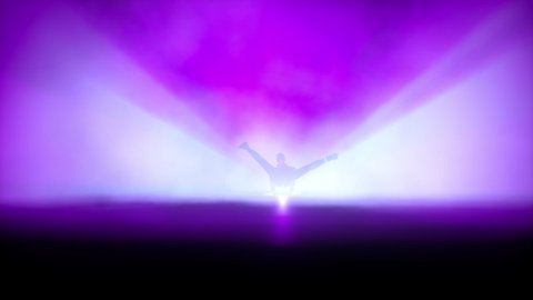 Breakdance Silhouette Flare Dancer Dancing Slow Stock Footage Video ...