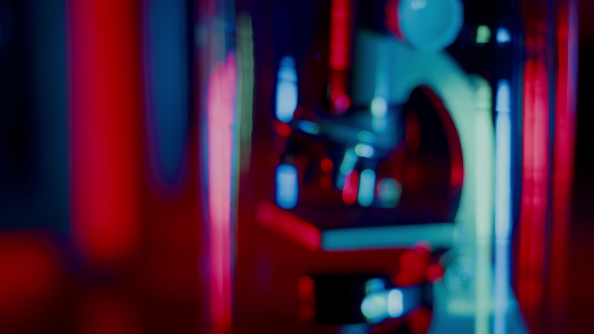 microscope sits under glass dome Stock Footage Video (100% Royalty-free ...