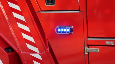 Red Fire Truck Emergency Lights Flashing Stock Footage Video (100% ...