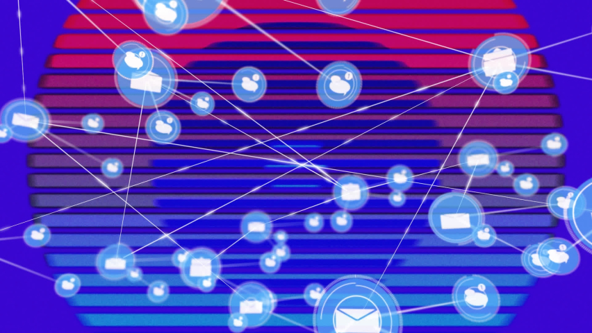 animation network connections digital icons cameras Stock Footage Video ...