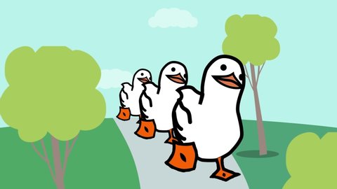 Christmas Ducks Walk Animation Sketchy Illustration Stock Footage Video ...