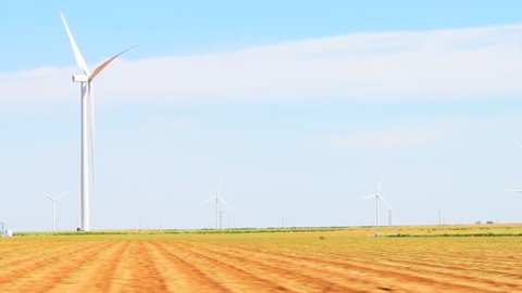 Slow Motion Wind Turbines Windfarm Rural Stock Footage Video (100% ...