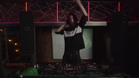 Stylish Energetic Arab Male Dj Dreadlocks Stock Footage Video (100% ...