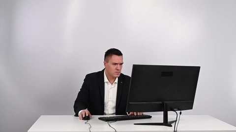 Man Gets Angry Smashes Keyboard On Stock Footage Video (100% Royalty ...