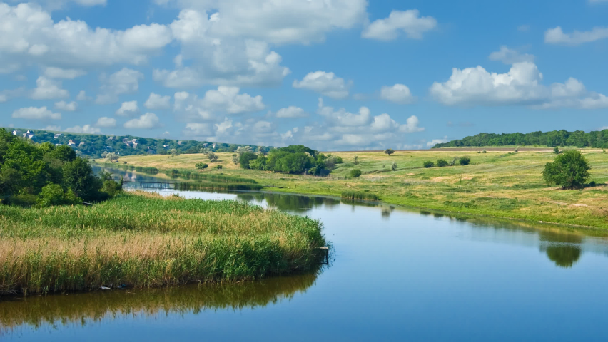 quiet summer river landscape rural countryside Stock Footage Video (100 ...