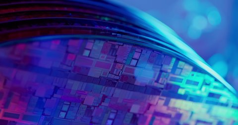 Macro Many Silicon Wafer Semiconductors Box Stock Footage Video (100% ...