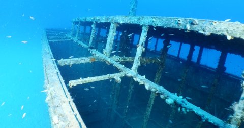 Ship Wreck Scenery Underwater Shipwreck Metal Stock Footage Video (100% ...