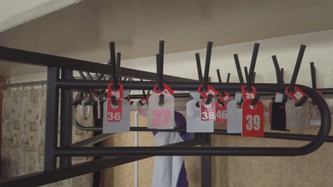 Numbers On Hangers Empty Dressing Room Stock Footage Video (100% ...