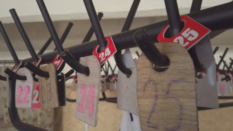 Numbers On Hangers Empty Dressing Room Stock Footage Video (100% ...