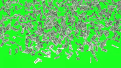 Animation Dollar Bills Falling On Green Stock Footage Video (100% ...