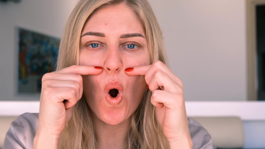 Exercises For Rejuvenating Face Woman Is Showing Massage And