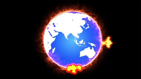 Earth On Fire Blast Background Stock Footage Video (100% Royalty-free ...
