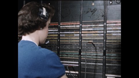 1950s Telephone Operators Switchboard Black White Stock Footage Video ...
