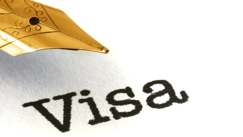 Close Fountain Pen On Visa Document Stock Footage Video (100% Royalty ...