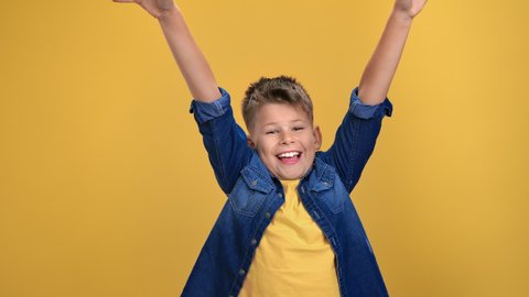 Portrait Overjoyed Modern Teen Boy Rejoice Stock Footage Video (100% ...