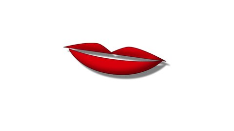 Cartoon Style Red Lips Animation Over Stock Footage Video (100% Royalty ...