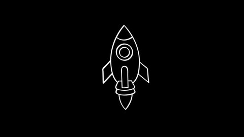 Hand Drawn Rocket Animationtrim Paths Effect4k Stock Footage Video (100 ...