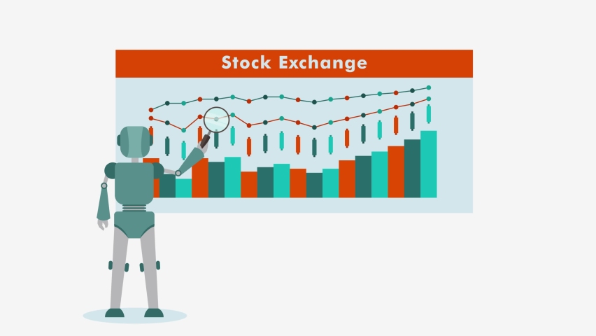 robot animation looking graphic stock exchange Stock Footage Video (100 ...