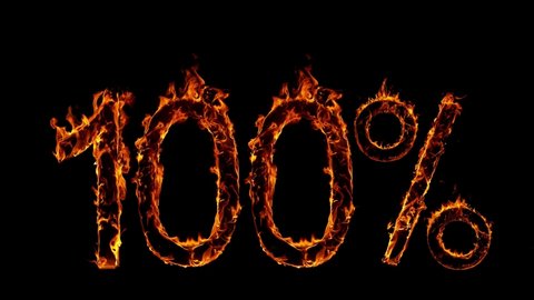 100 Percent Number Made Fire Flames Stock Footage Video (100% Royalty ...