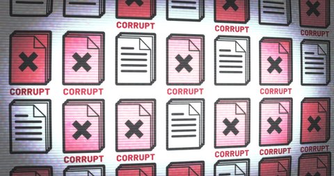Corrupt Data Files On Computer Screen Stock Footage Video (100% Royalty ...