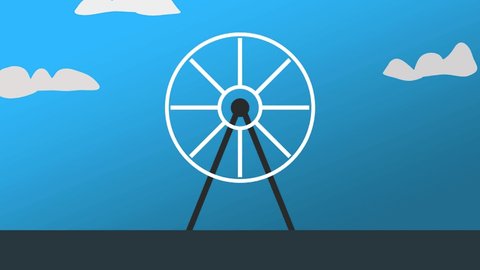 Animation Build Ferris Wheel Motion Graphic Stock Footage Video (100% ...