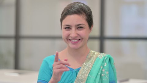 Portrait Indian Woman Shaking Head Yes Stock Footage Video (100% ...