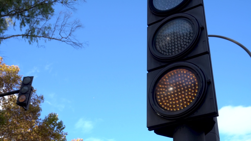 Orange Flashing Led Lights On Traffic Stock Footage Video (100% Royalty ...