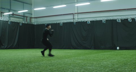 Soccer Football Player Wearing Motion Capture Stock Footage Video (100% ...