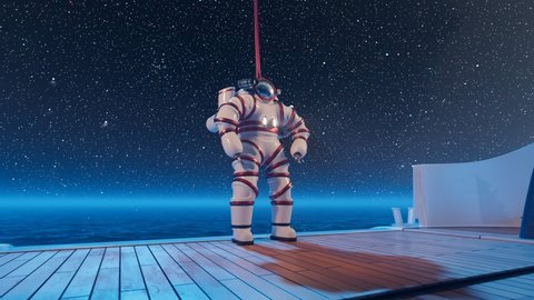 Diver Newlydesigned High Tech Exosuit On Stock Footage Video (100% ...