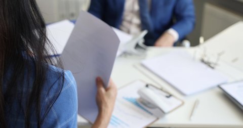 Man Woman Sorting Documents Putting Them Stock Footage Video (100% ...