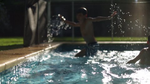 Child Getting Out Pool Water Young Stock Footage Video (100% Royalty ...