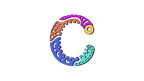 Letter C Shadow Isolated On Clear Stock Footage Video (100% Royalty ...