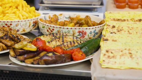 Various Amazing Street Food Options Meat Stock Footage Video (100% ...