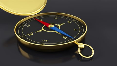 Compass 4k Realistic 3d Animation Navigational Stock Footage Video (100 ...