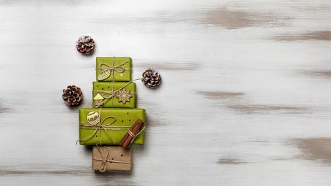 Stop Motion Animation Concept Christmas Gifts Stock Footage Video (100% ...