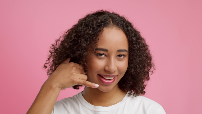 call me pretty african american lady Stock Footage Video (100% Royalty ...