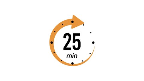 25 Minutes Timer Symbol Color Style Stock Footage Video (100% Royalty ...