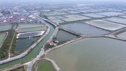 Aerial Shot Lagoons Cigu Tainan Taiwan Stock Footage Video (100% ...