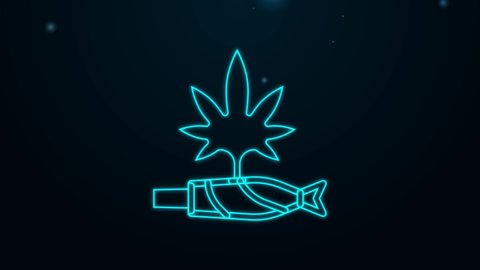 Glowing Neon Line Marijuana Joint Spliff Stock Footage Video (100% ...