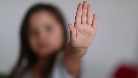 Little Girl Signalling Stop Hand Stock Footage Video (100% Royalty-free ...