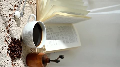Vintage Classic Coffee Set Book Coffee Stock Footage Video (100% ...