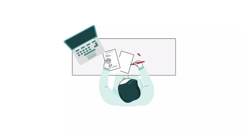 Man Signing Document 2d Animation Stock Footage Video (100% Royalty ...