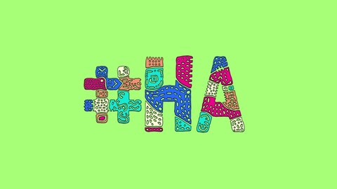 Ha Animated Cartoon Hashtag Shake Twitch Stock Footage Video (100% ...